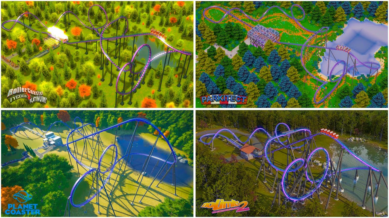 Floorless Coaster in RCT3, Parkitect, Planet Coaster, NL2 & RCT2 - YouTube
