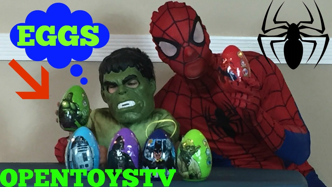 surprise egg with spiderman egg and hulk egg - easter egg with toys ...