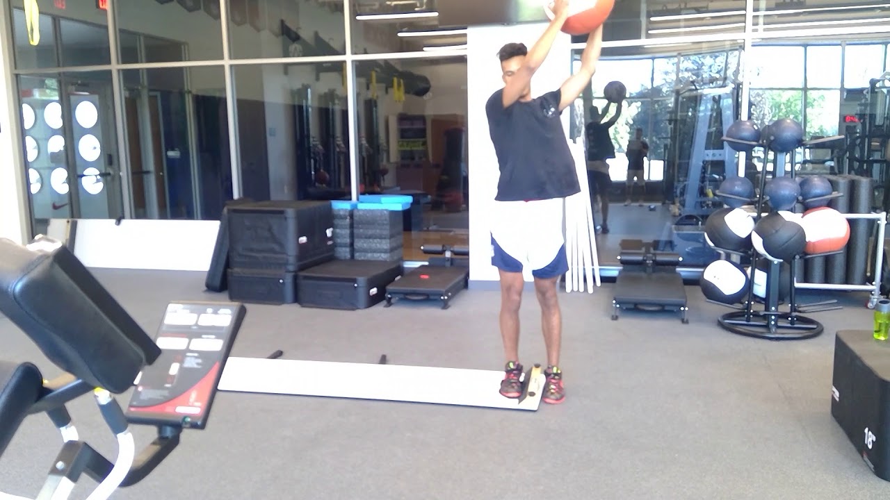 Slideboard MB Lateral Lunge w/Diagonal Lift - YouTube