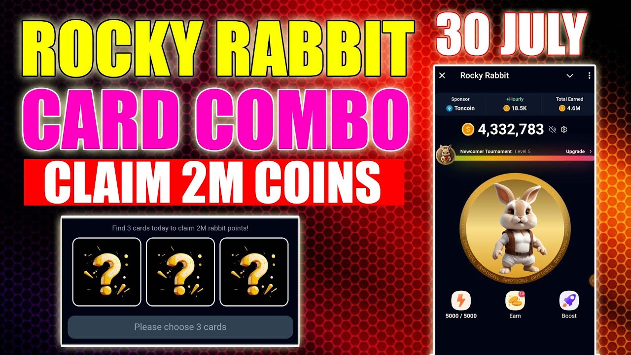 Rocky Rabbit Daily Combo July 30 | Rocky Rabbit Combo Today Airdrop ...