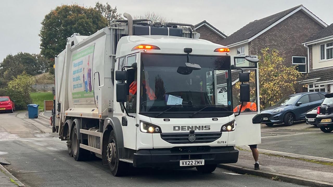 Dennis Elite 6 Refuse Truck on Recycling, ZMV - YouTube