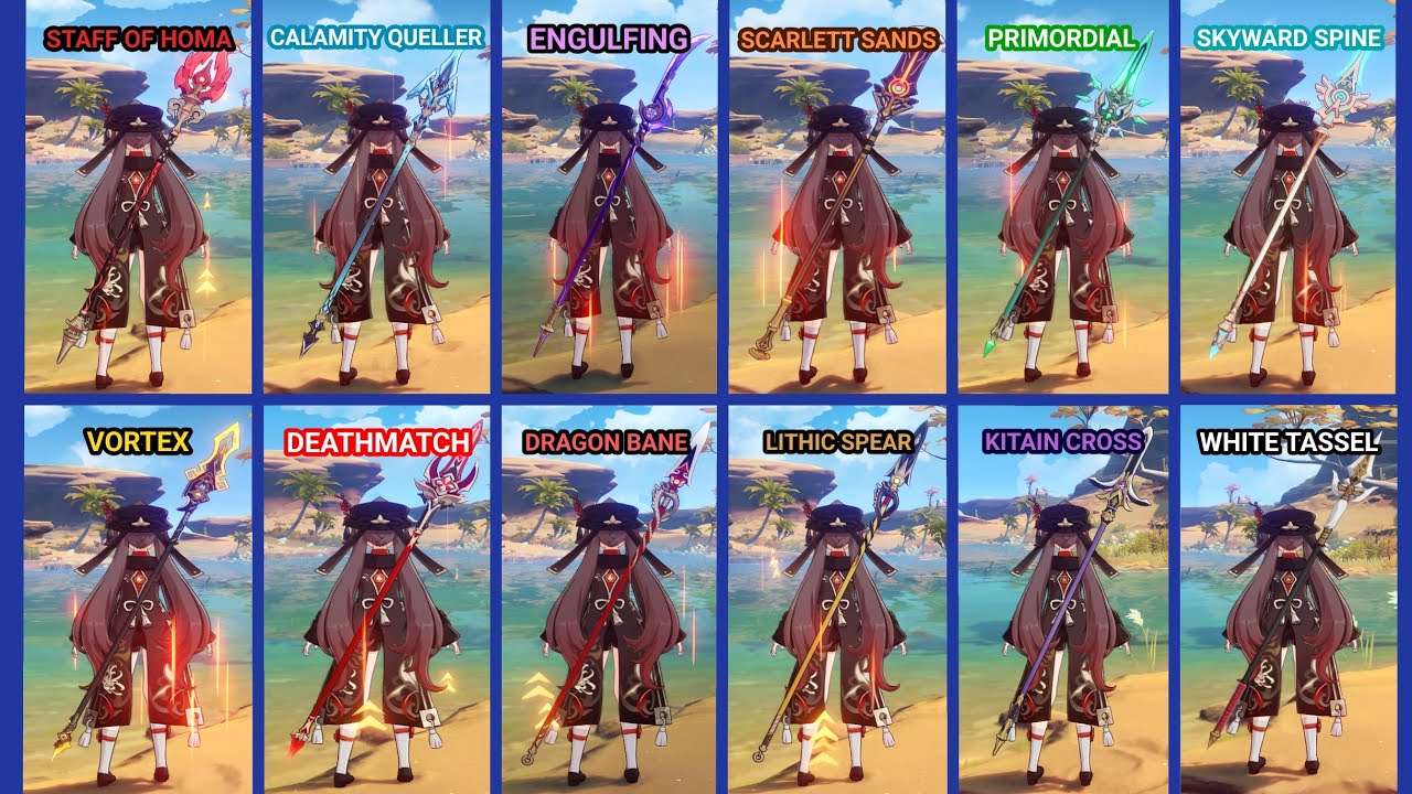 Hu Tao - Weapon Comparison - Genshin Impact - YouTube