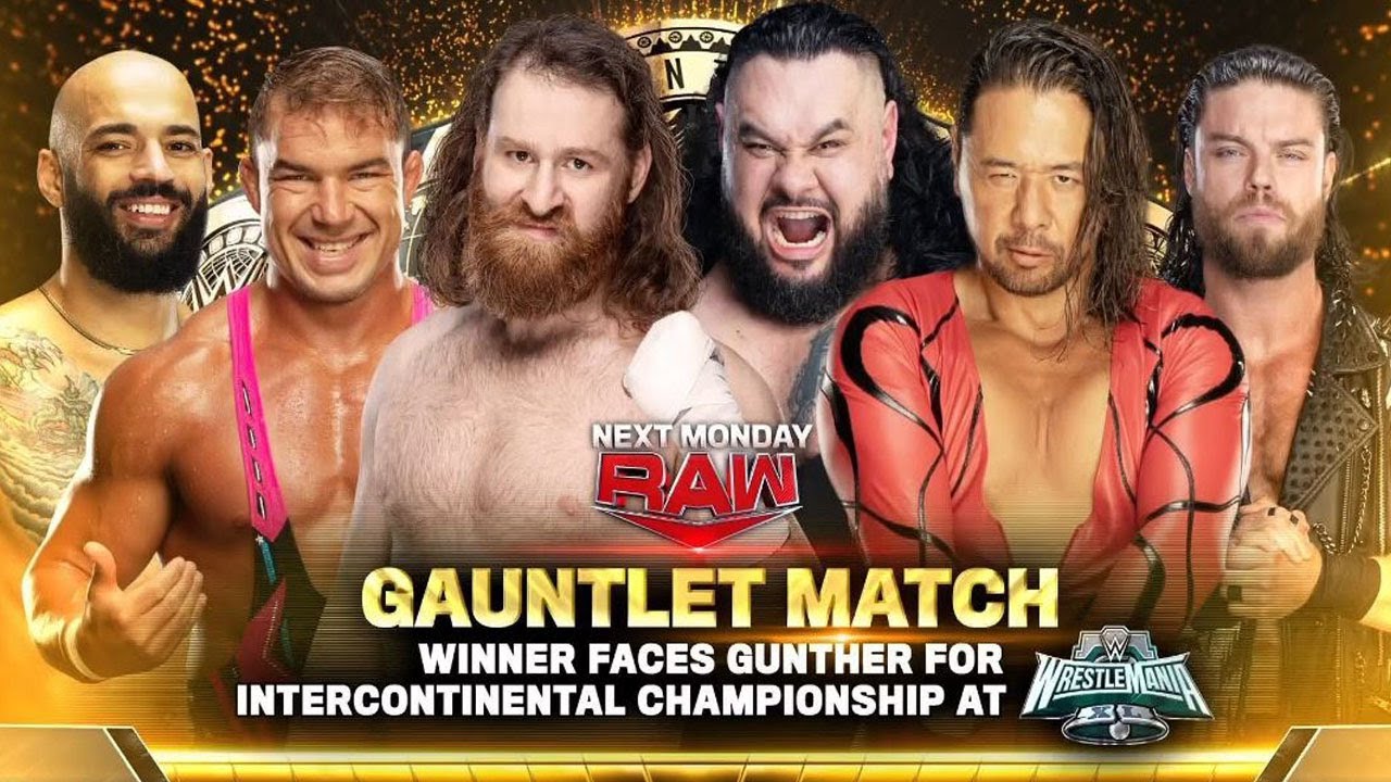 6 Gauntlet Match for the Intercontinental Championship on RAW - YouTube