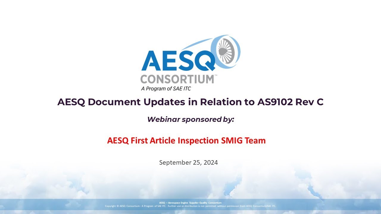 AESQ Webinar: AESQ Document Updates in Relation to AS9102 Rev C - YouTube