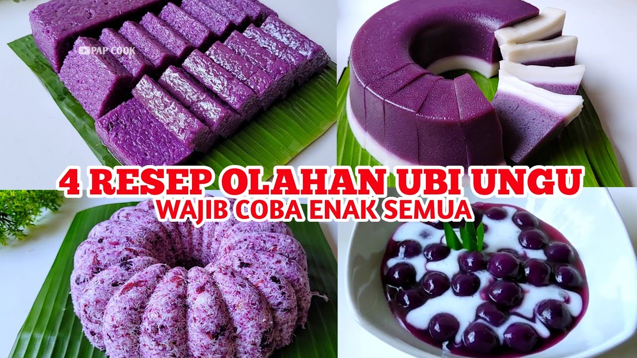 4 RESEP OLAHAN UBI UNGU ENAK BANGET WAJIB DICOBA BUATNYA MUDAH || KUE ...