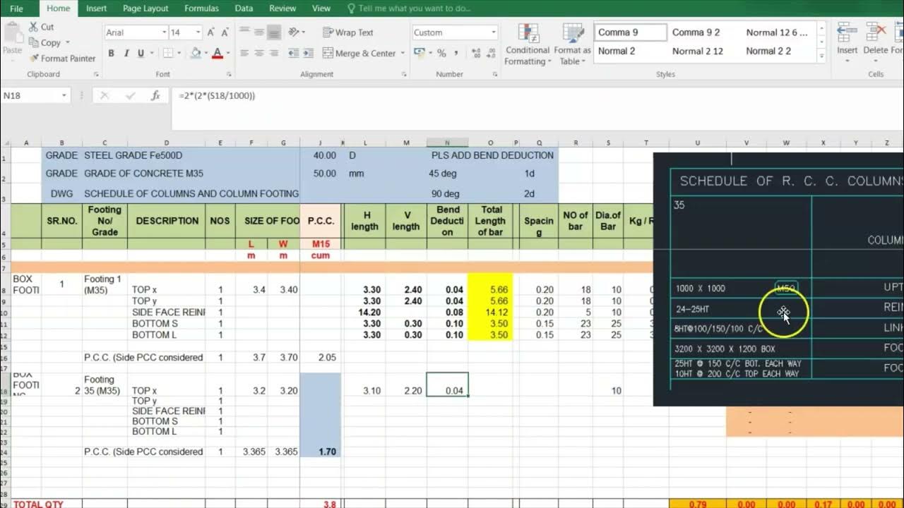 RCC Footing - Practically an easy way quantity take off with using ...