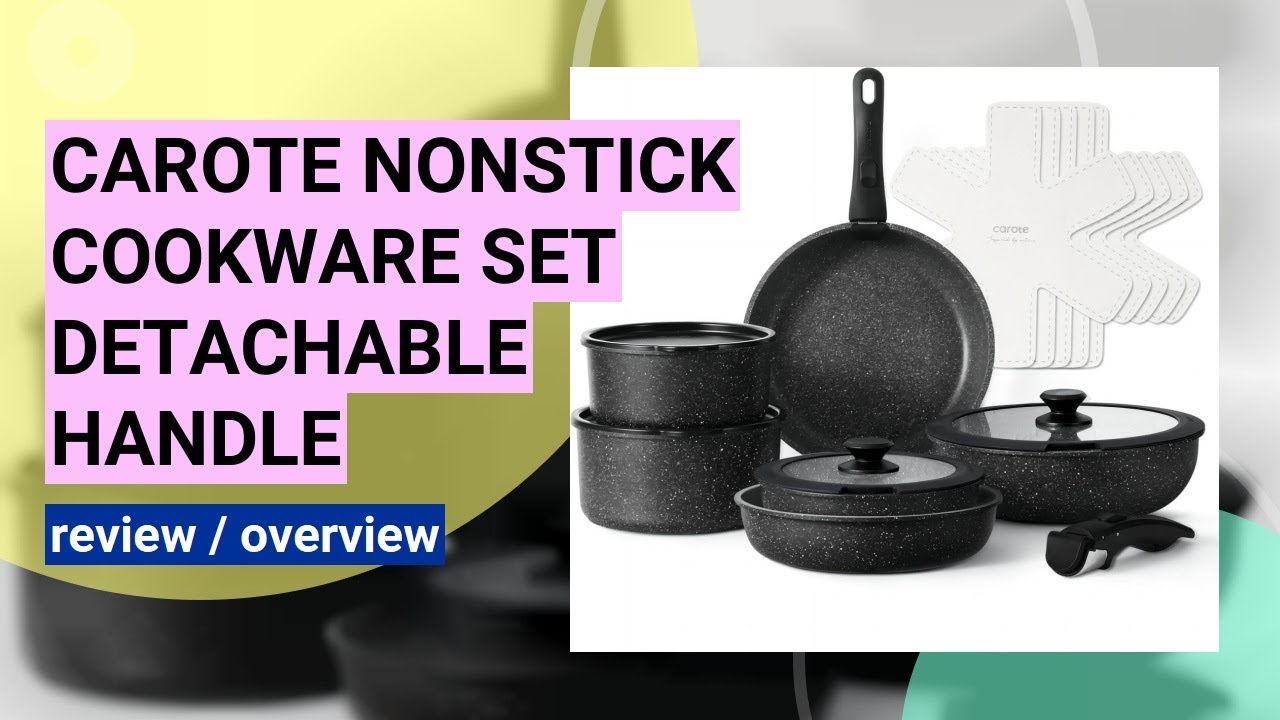 CAROTE 17pcs Cookware Set Review: Detachable Handle & Space-Saving ...