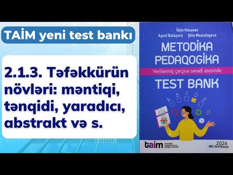 2.1.3. Təfəkkürün növləri: məntiqi, tənqidi, yaradıcı, abstrakt və s. | Kurikulum | Nəsirli Sənan