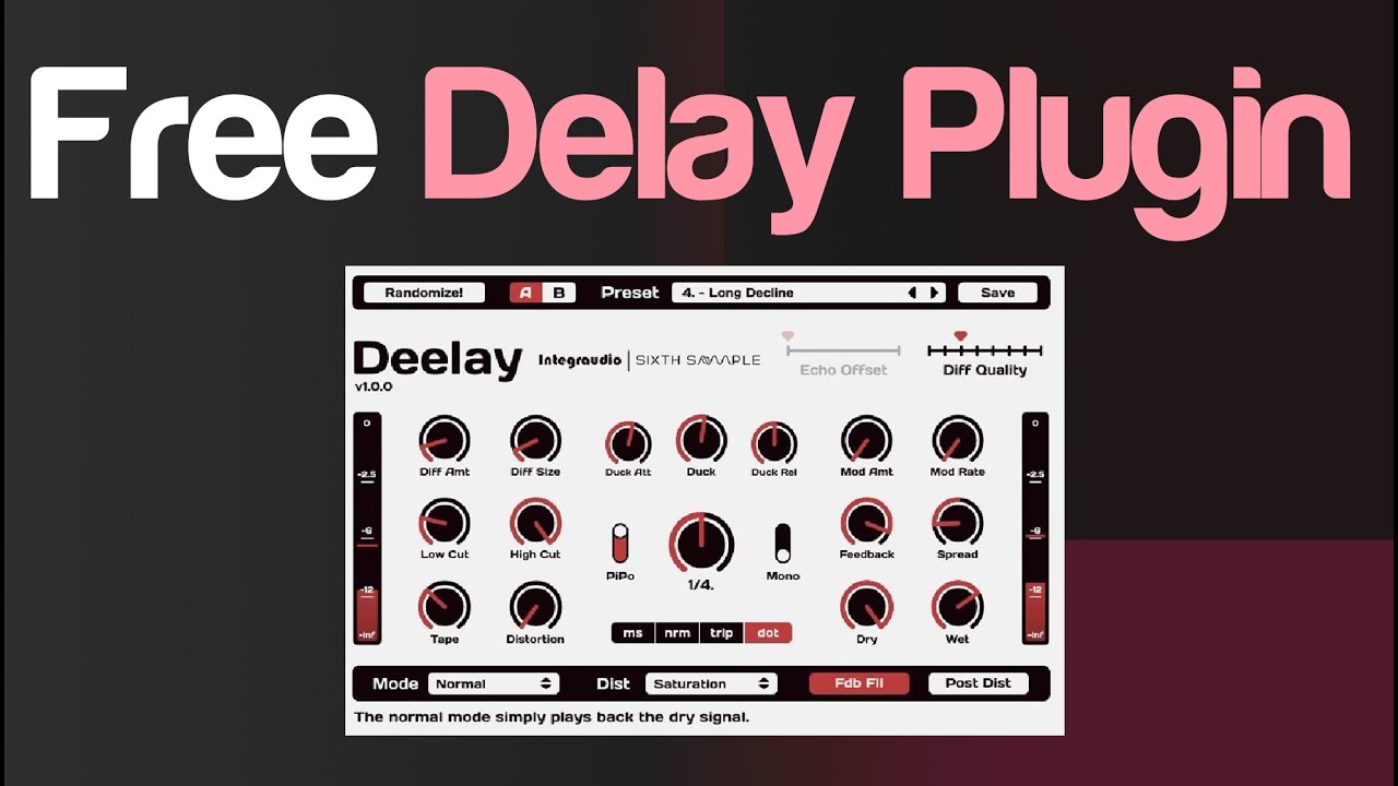 Integraudio & Sixth Sample - Deelay (Free Delay VST/AU Plugin) - YouTube
