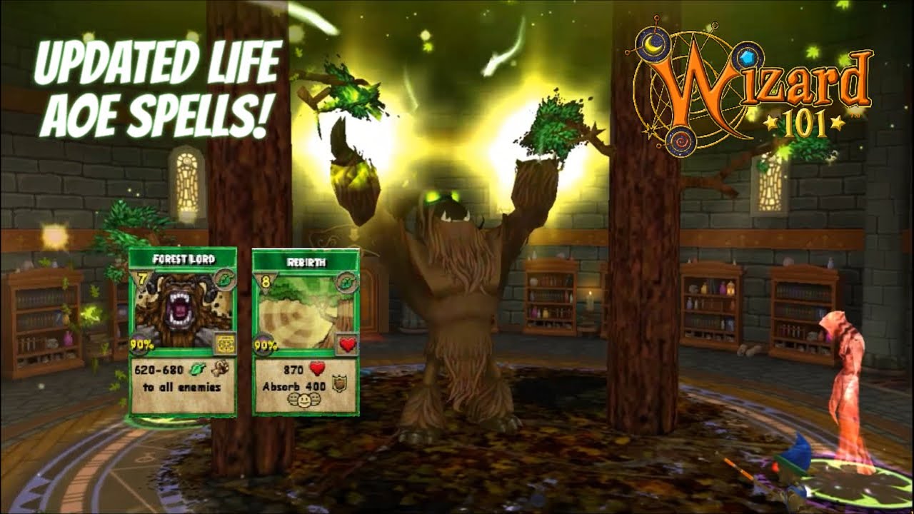 Wizard101: UPDATED LIFE AOE SPELLS! - Spring 2021 Test Realm - YouTube