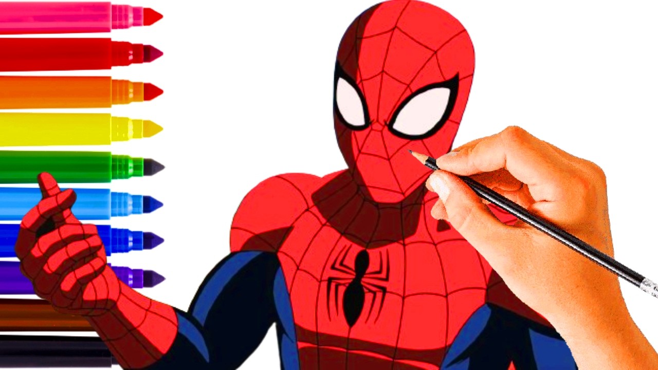 Spider-Man Coloring - Flying Spidey, City Scenes & Fun Art with Felt ...