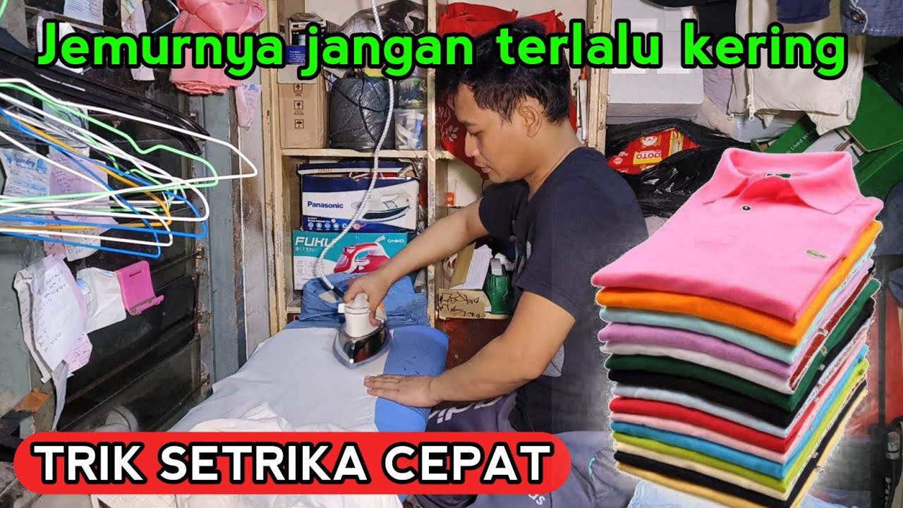 cara nyetrika cepat rapi - YouTube