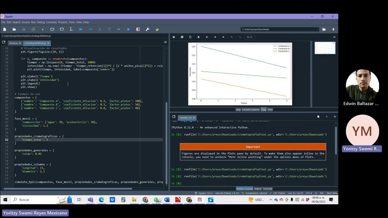 como correr un código (simulador HPLC) en spyder-Python - YouTube