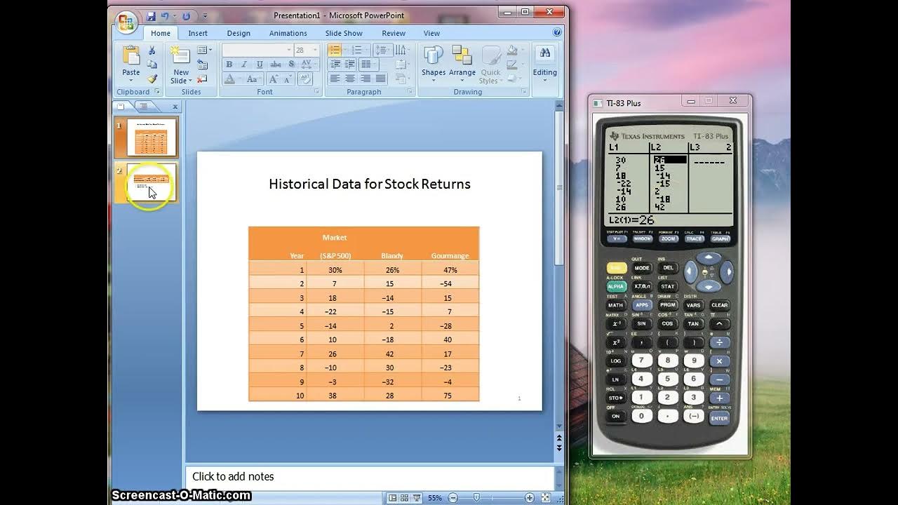 Finding Beta using the TI 83 Calculator - YouTube
