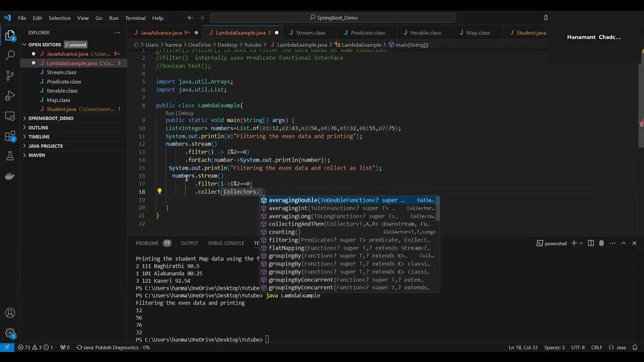 JAVA SE8 FEATURES filter() with Examples - YouTube