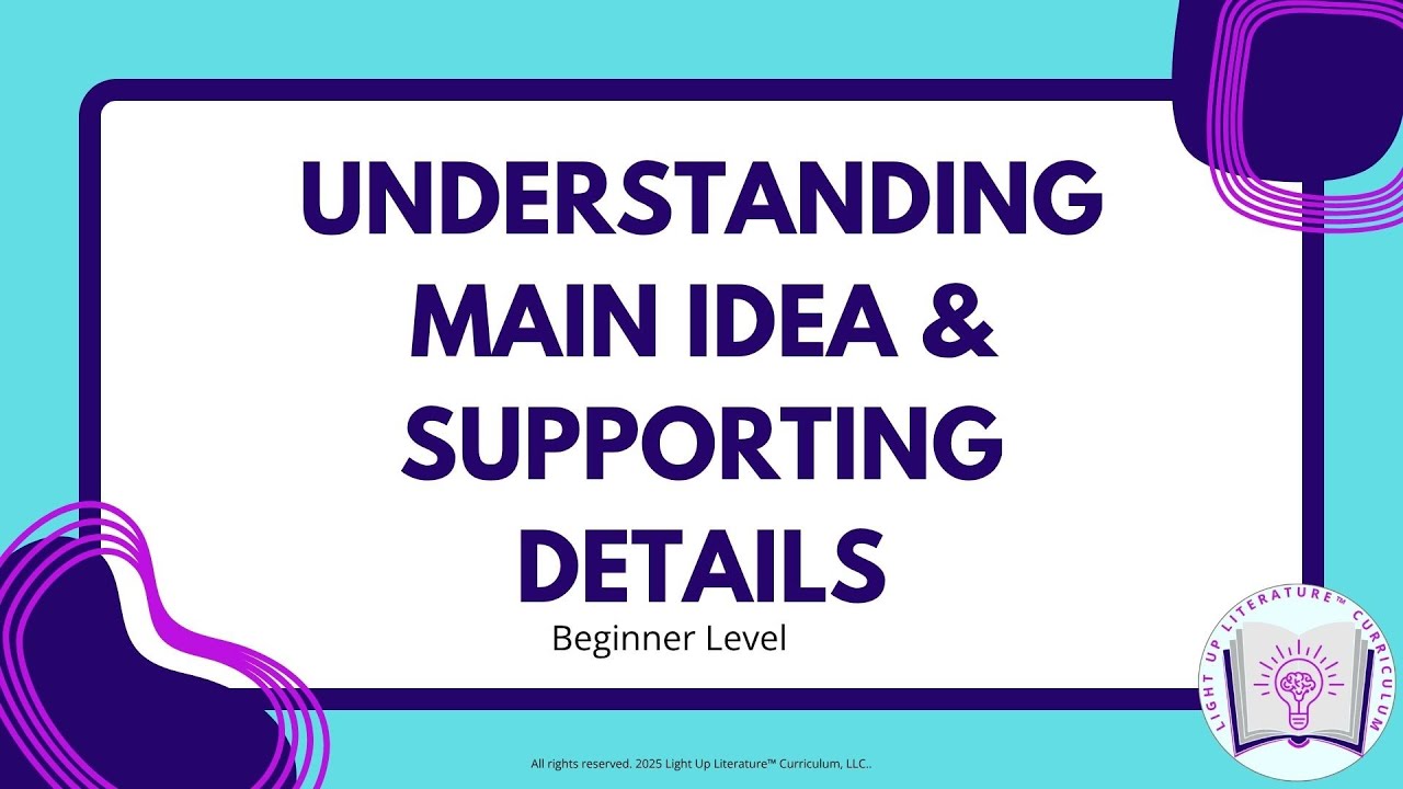 Main Idea & Supporting Details Beginner - YouTube