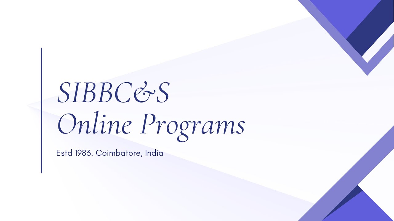 Getting to know the Online Programs at SIBBC&S - YouTube