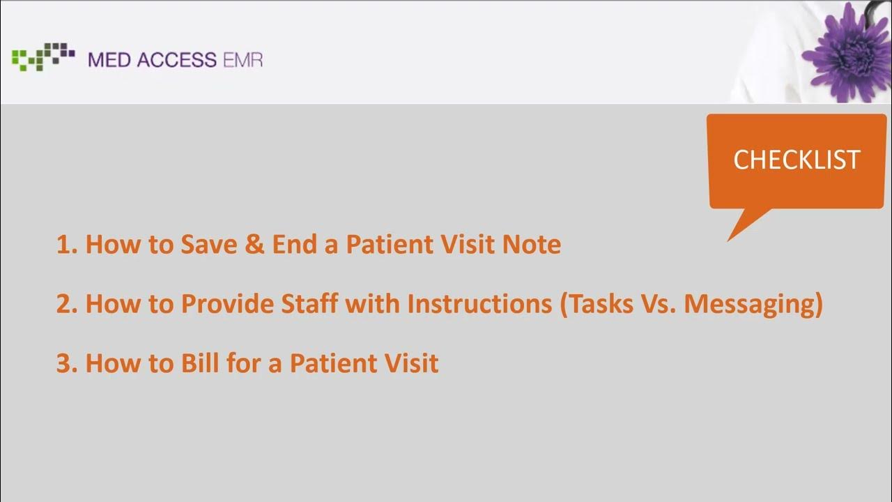 Med Access EMR Orientation Workflow 4: Ending a Patient Visit - YouTube