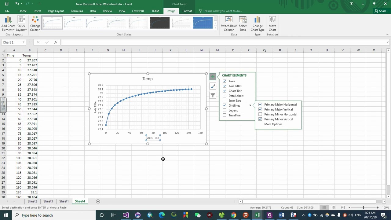 Plotting Temperature Vs Time Graph Using Excel YouTube Plotting Temperature Vs Time Graph Using Excel YouTube