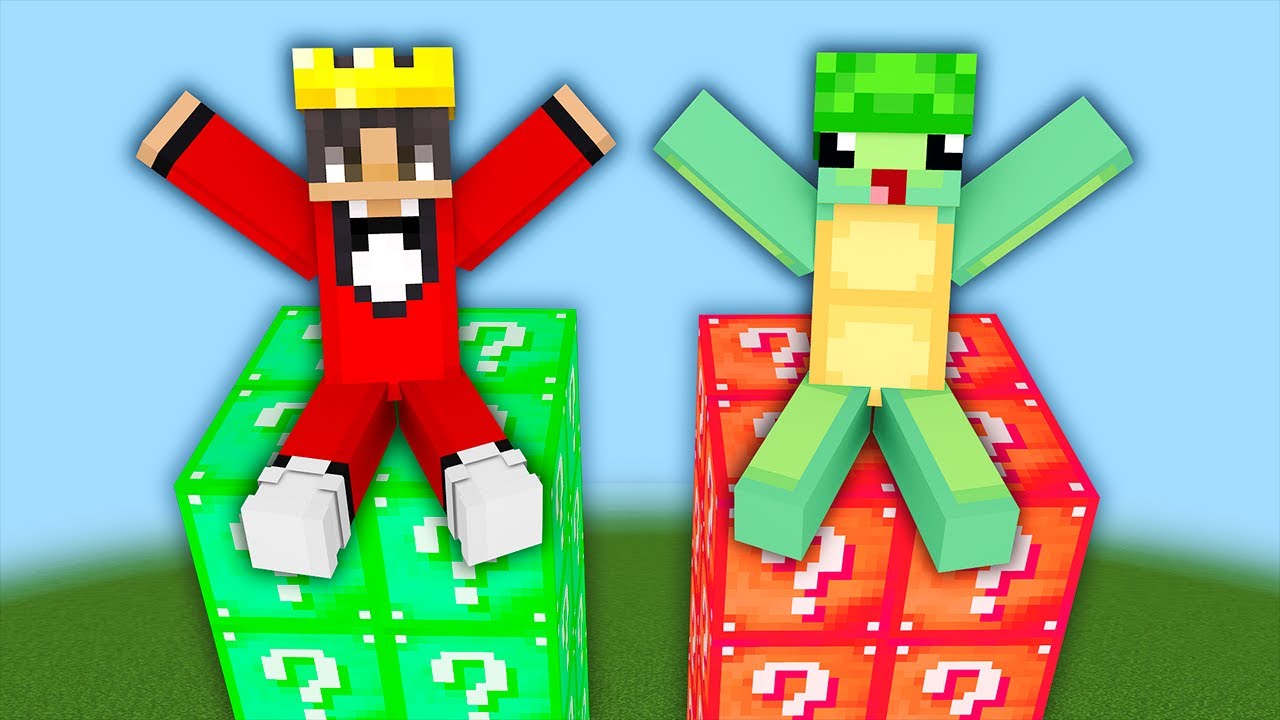 Playing a Lucky Block Tower Race in Minecraft - YouTube