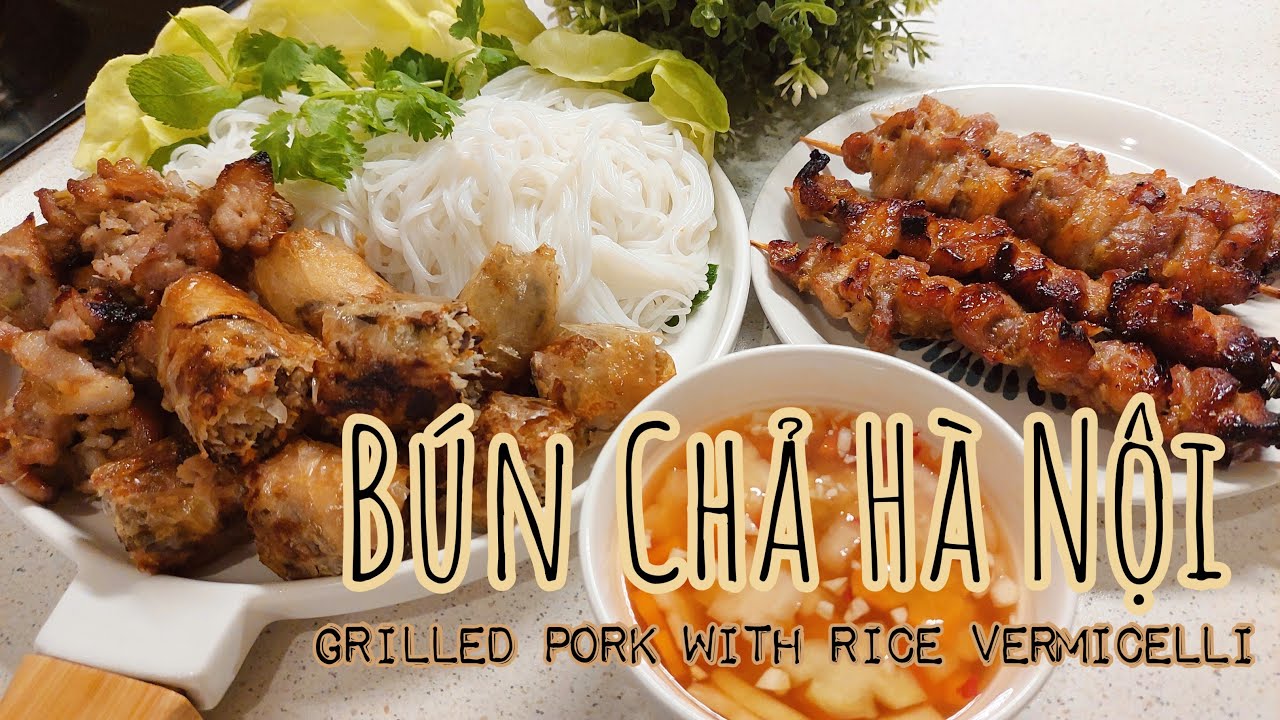 Vietnamese BUN CHA (rice vermicelli noodles with grilled pork) | BUN ...