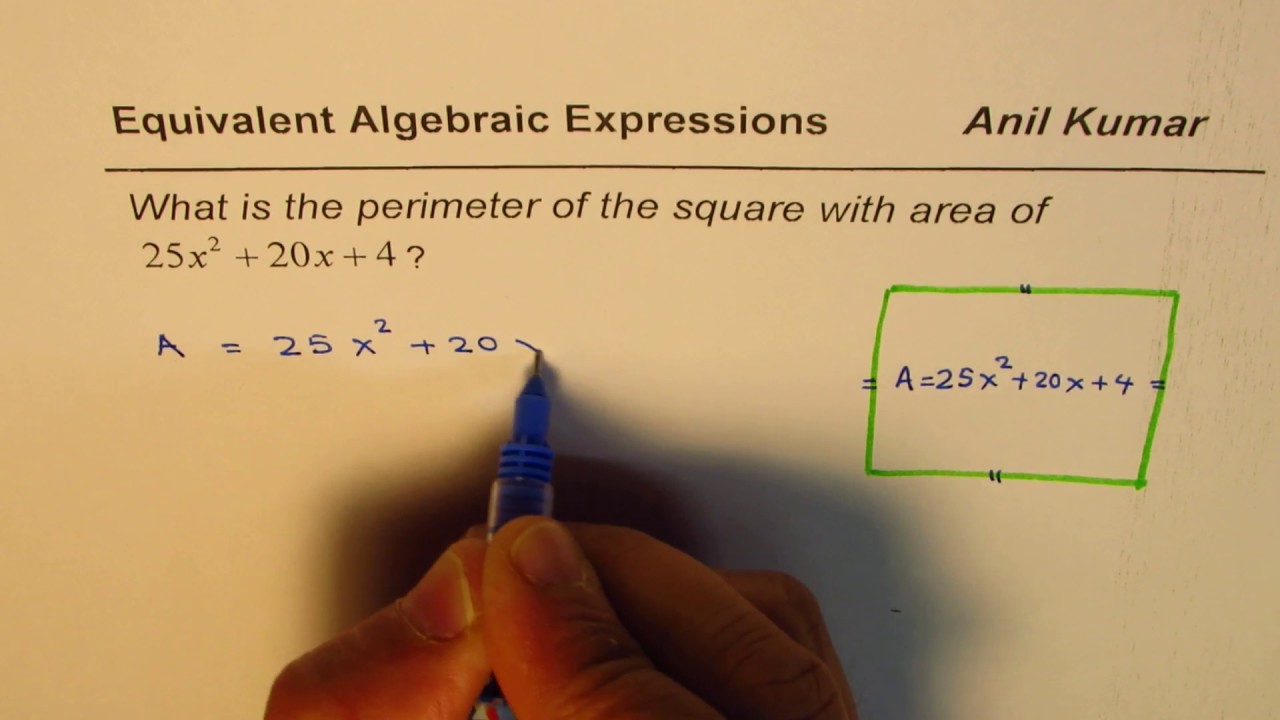 Find Algebraic Expresion For Perimeter Of Square From Area 25x 2 20x find-algebraic-expresion-for-perimeter-of-square-from-area-25x-2-20x