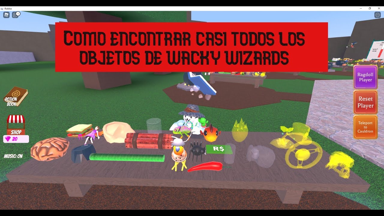 como encontrar casi todos los objetos de wacky wizards - YouTube