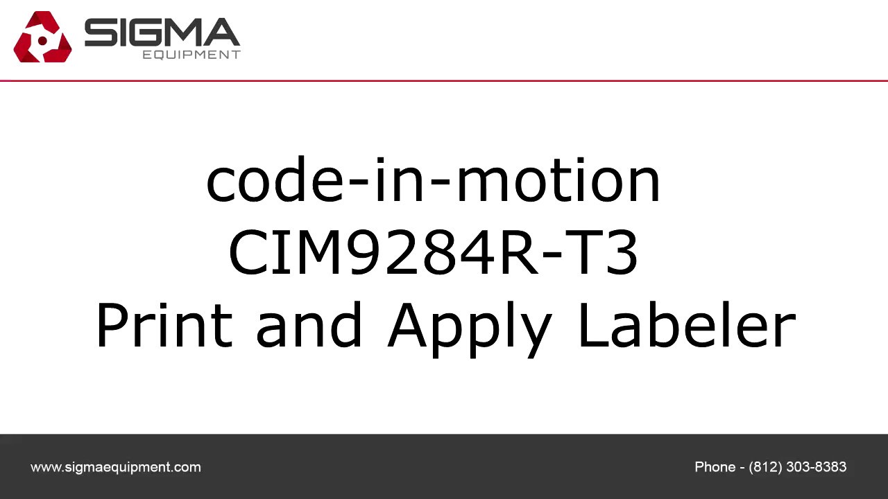 code-in-motion CIM9284R-T3 Print and Apply Labeler - YouTube