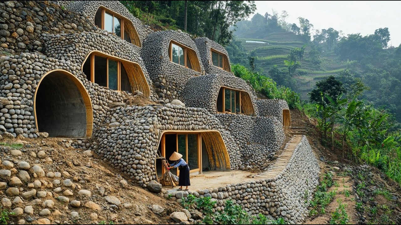 I Spent 365 Days Building Houses Stone And Digging Caves to Create A ...