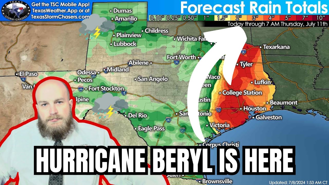 Texas Landfall: Hurricane Beryl Bringing Hazardous Impacts Today - YouTube