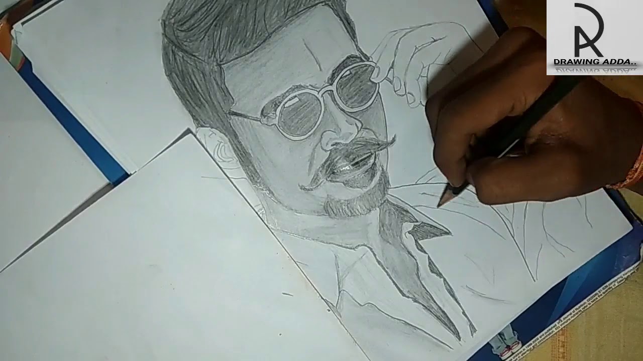 How to draw Dhanush Maari look - YouTube