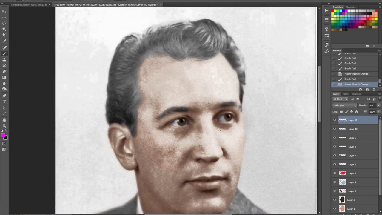 Colorizing with Soft Light Layers - YouTube