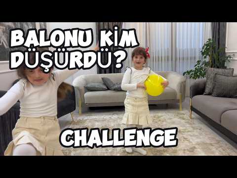 Balonu sakın düşürme 😱 Hazel ve Mira ile balon challenge