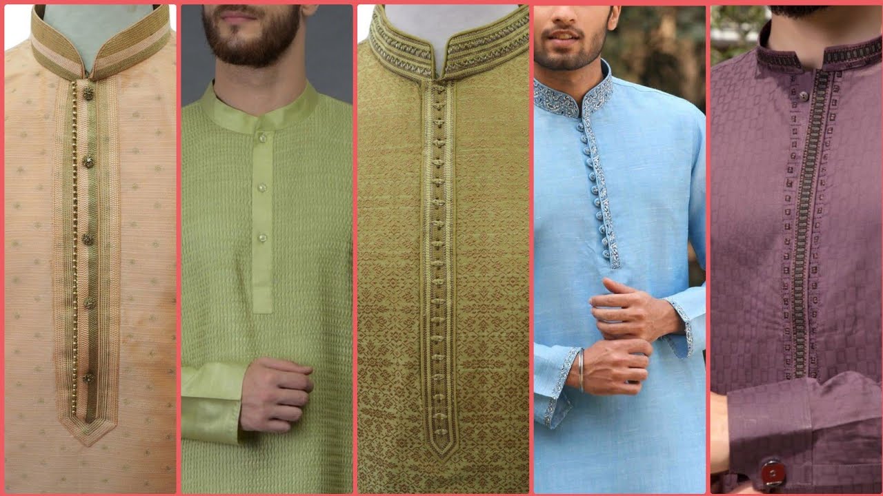 Latest Gents Kurta Neck Design For Men's Cloths || Simple and Easy ...