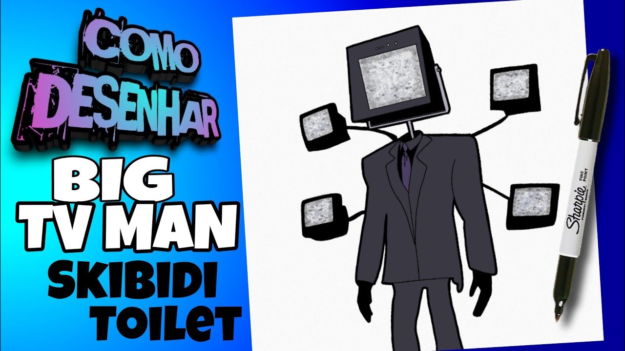 COMO DESENHAR O BIG TV MAN DO SKIBIDI TOILET | how to draw skibidi ...