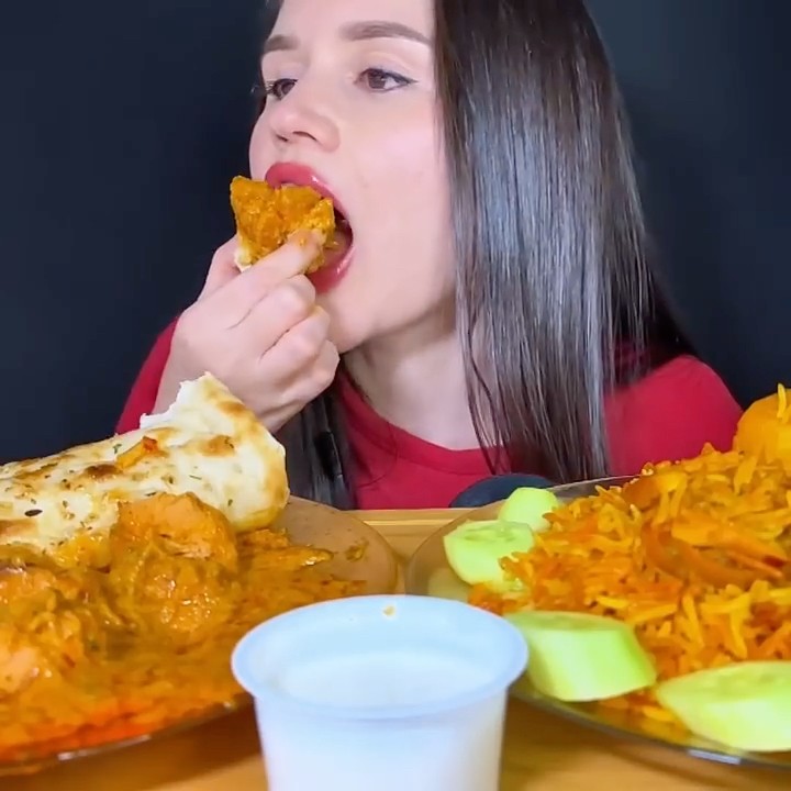 PAKISTANI FOOD | CHICKEN BIRYANI + KARAHI + NAAN | ASMR MUKBANG # ...
