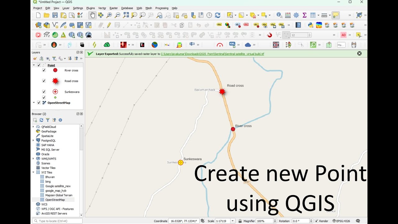 Create / Draw New Point Geometry using QGIS - YouTube
