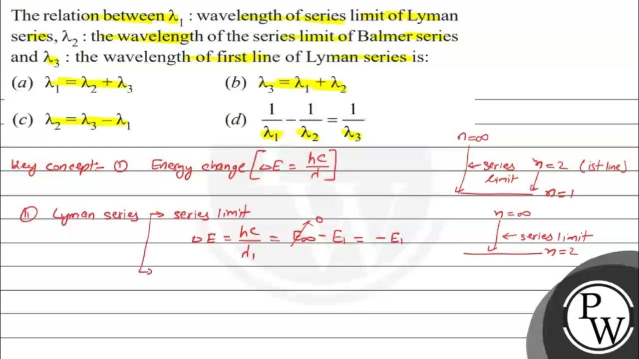 The relation between \( \lambda_{1} \) : wavelength of series limit of ...