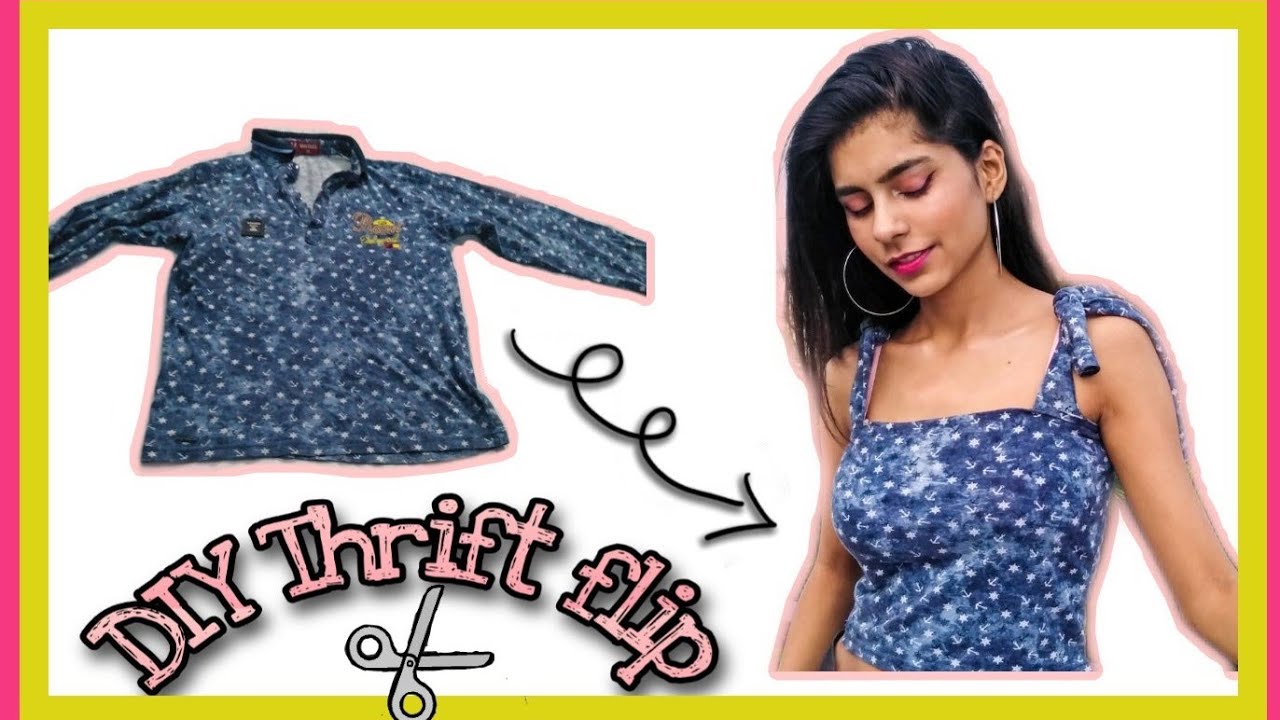DIY thrift -flip | crop top from old T-shirt | The Glorious Mess - YouTube