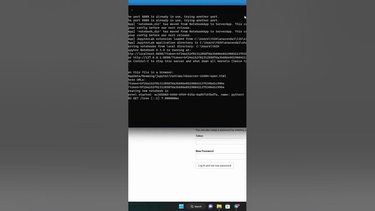 Jupyter Password And Token Issue Solution Jupyter Python Password Token Error Coading Youtube 