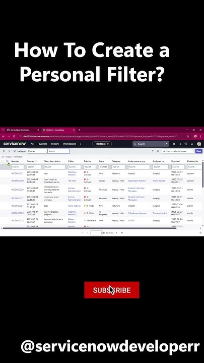 How to Create custom filter in servicenow? Integration - https://tinyurl.com/servicenow ...