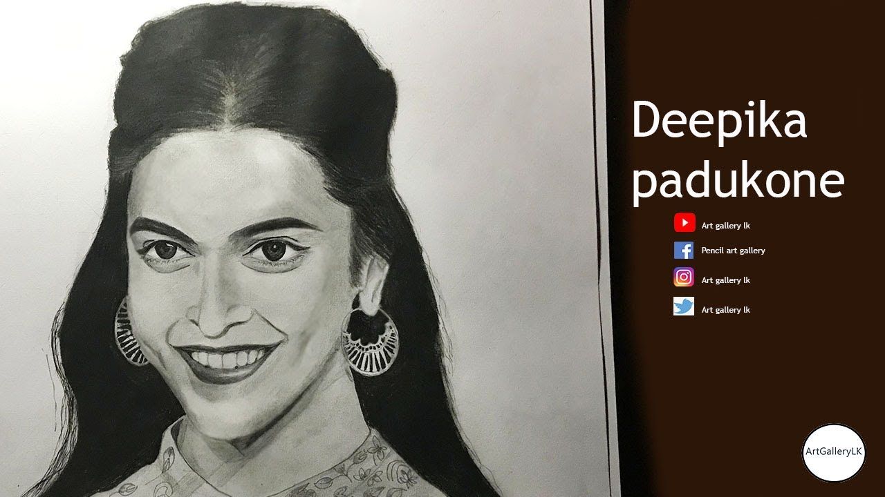 How to draw Deepika padukone outline,pencil shading,blending step by ...