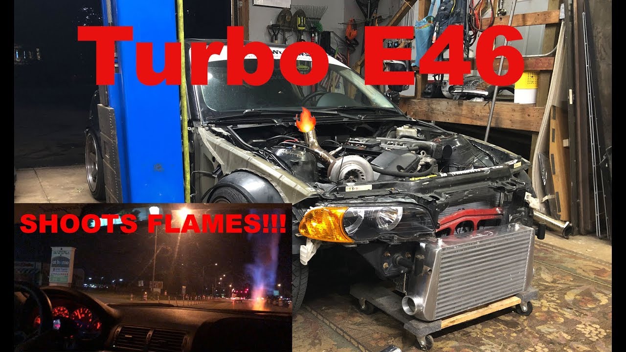 TURBO E46 SHOOTS FLAMES! - Full Intercooler Fabrication - YouTube