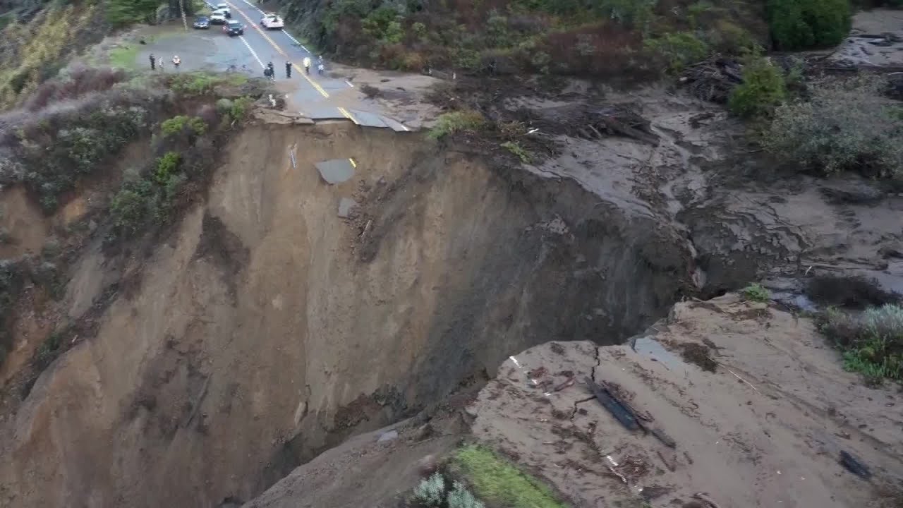 RAW: Drone Video Shows Extent Of Washout Damage To State Highway 1 ...