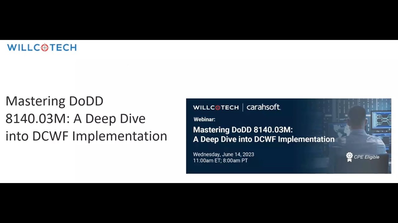 Mastering DoDD 8140.03M: A Deep Dive Into DCWF Implementation - YouTube