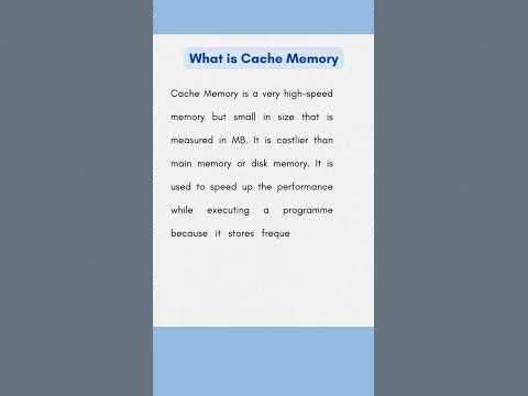 What is cache Memory | Computer Fundamentals | - YouTube