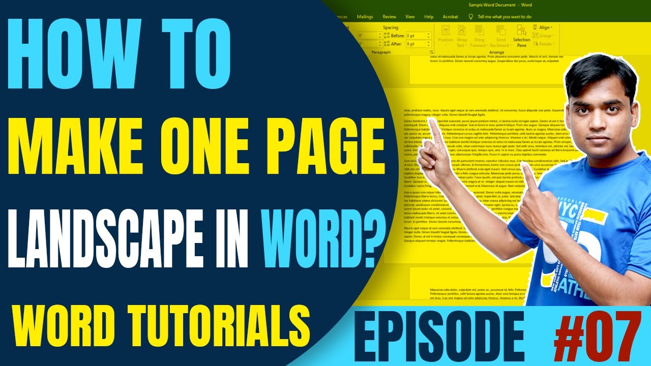 How to Make One Page Landscape in Word??? 🏹 🏆 [2019, 2016, 2010, 2007 ...