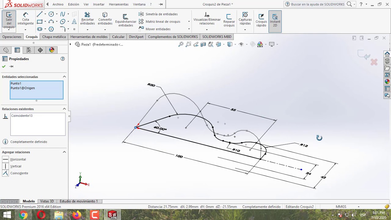 Solidworks - Copiar Croquis, Croquis Derivado - YouTube