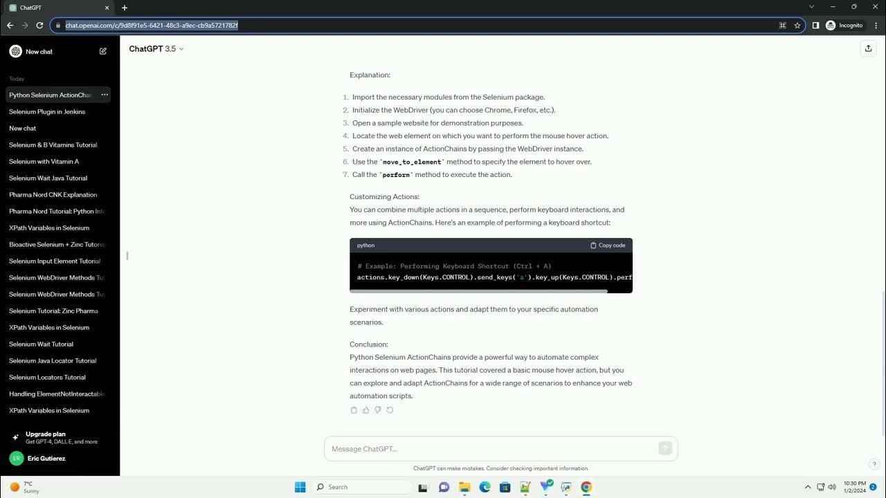 Python Selenium Actionchains Perform Youtube
