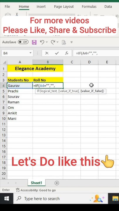 Add Roll no #excel #exceltutorial #shorts #short #shortsvideo #viral #tricks #tips # ...